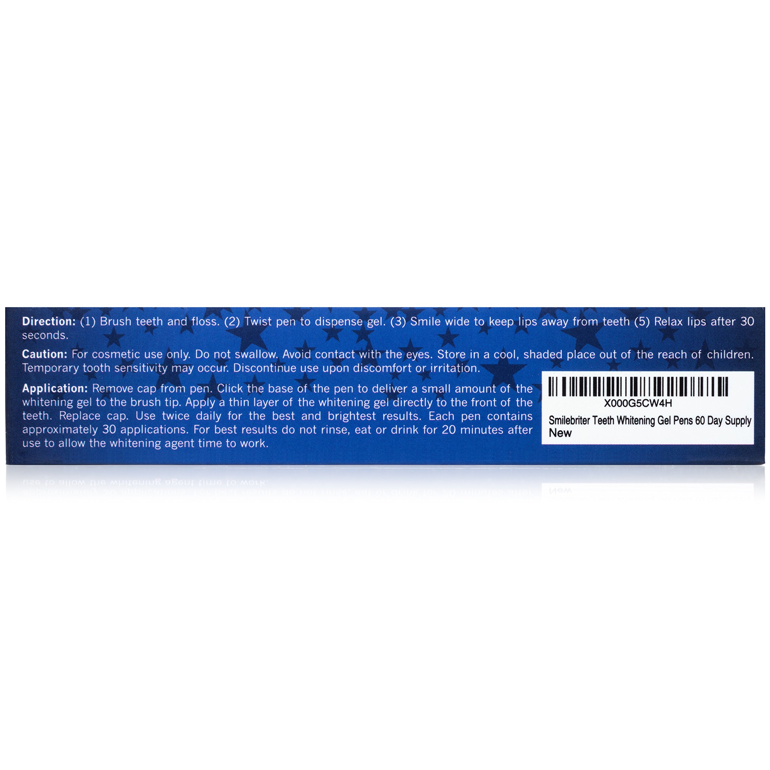 Smilebriter Teeth Whitening Gel Pens, 2 Pens :: No Peg, PPG, Artificial Flavors, or GMOs :: Gentle on Sensitive Teeth, Organic Ingredients :: Supports Dental Health, Mint Flavor