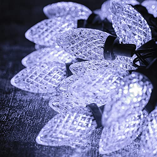 Dazzle Bright 5.5 Inch 50 Pack Christmas Light C9 Stakes + 50 LED 24.5 FT C9 Christmas String Lights