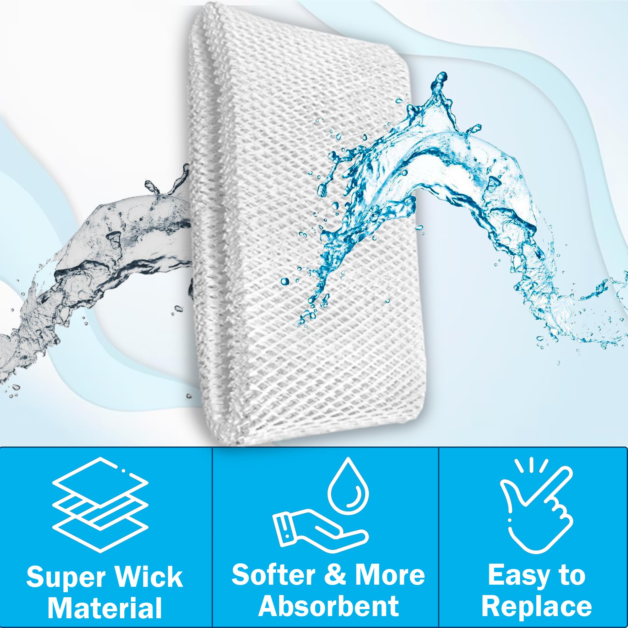 HQRP 2-Pack Wick Filter Compatible with Bionaire BWF75 Filter D Replacement BCM3656 BCM3855 BCM3955 BCM3656-UM BCM3855C BCM3600 Humidifiers