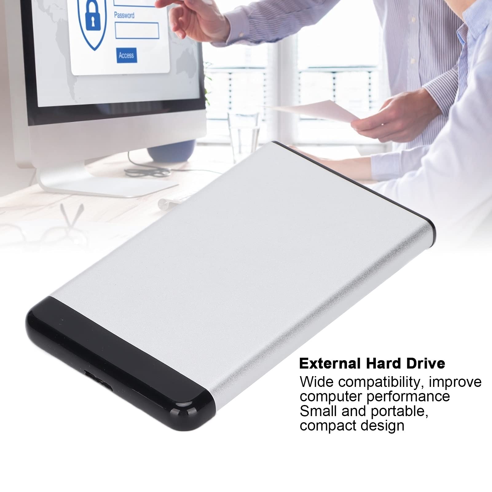 External Hard Drive, 40GB/80GB/120GB/250GB/320GB/500GB/1TB/2TB Fast Data Transfer 50-130M/S Portable Ultra Slim HDD with Mirco USB 3.0 Port for Desktop, Laptop, All in One Computers (80GB-Silver)
