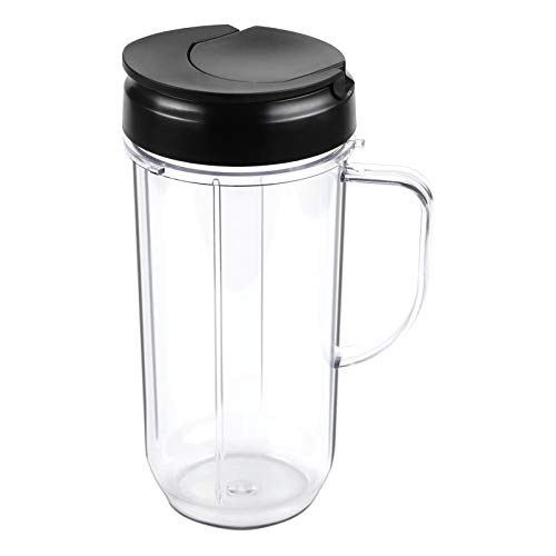 Beaquicy 22 OZ Tall Mug Cup with Flip Top - Replacement Part for 250W Blender Juicer - Suitable for Magic-Bullet Blenders MB1001 MBR-1701
