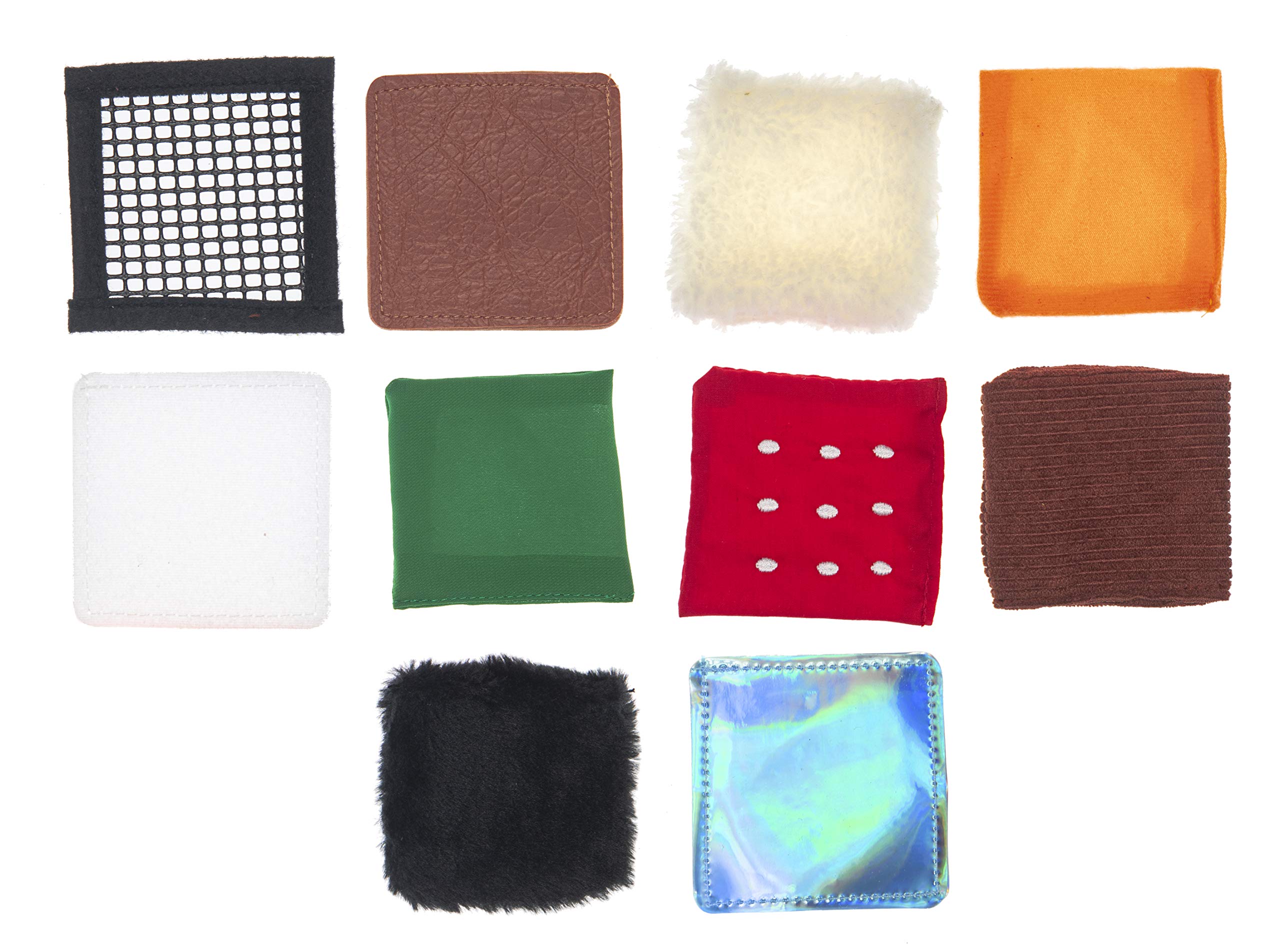 LITTLE CHUBBY ONE Sensory Textured Squares - Mini Pillows and Patches - Set of 20 Different Covered Squares Promotes Sensory Learning Motor Skills Tactile Awareness and Vocabulary Great Gift for Kids