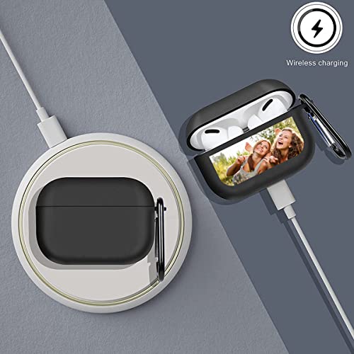 Custom Airpod Case for Apple AirPods Pro with Keychain,Personalized Your Photo/Text/Name Airpods Case for Men and Women,Black