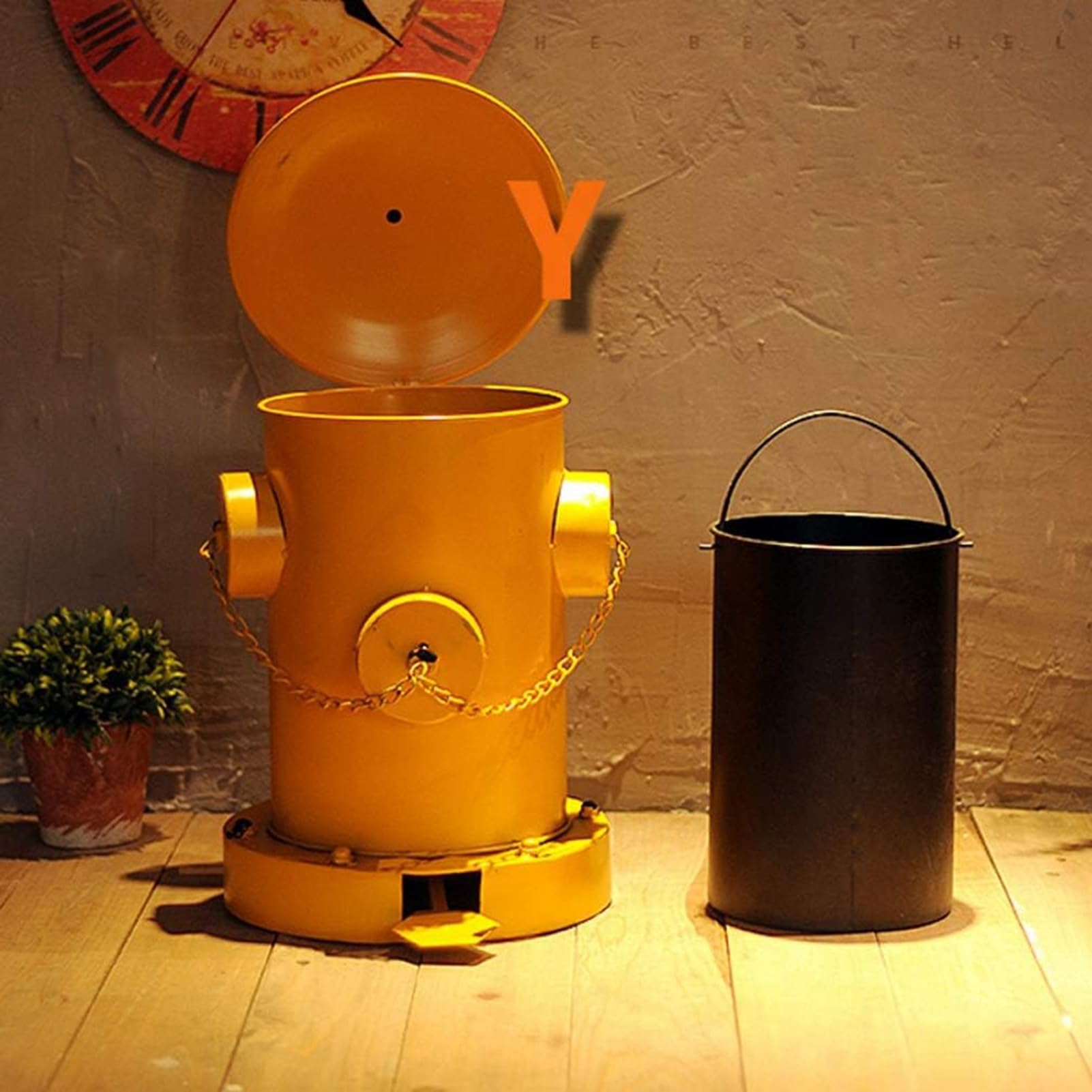 BYDEADY Fire Hydrant Trash Can for Dogs to Pee on, Retro Pedal Trash Ca,Fire Hydrant Garbage Can with Inner Bucket, Outdoor Trash Can for Patio, Large Capacity Indoor Waste Bins, blue