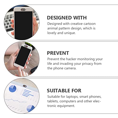 Cartoon Bear Camera Cover Slide: 3PCS Cute Animal Pattern Webcam Protection Cover Slide Phone Camera Blocker Ultra Thin Cover Slide for Laptop Tablet Mobile Phone