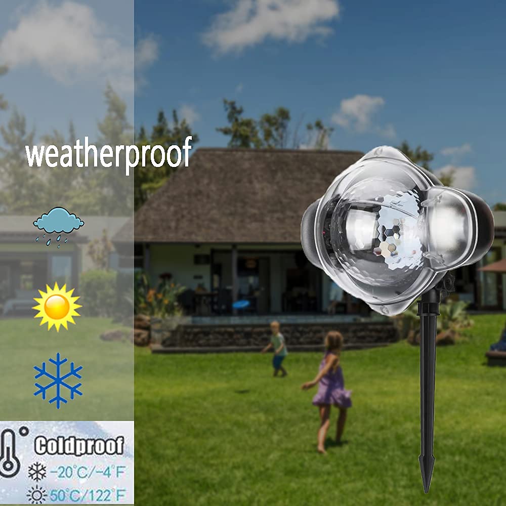 Snowflake Lights Projector Christmas LED Snowfall Projection with Remote Control, Waterproof for Indoor Outdoor Christmas Halloween Birthday Party Wedding Home Garden Decor (White-Snowflake)