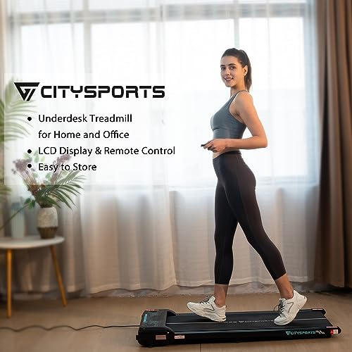 CITYSPORTS Treadmill Under Desk, Walking Pad Treadmill, Treadmill Ultra Slim & Portable for Home
