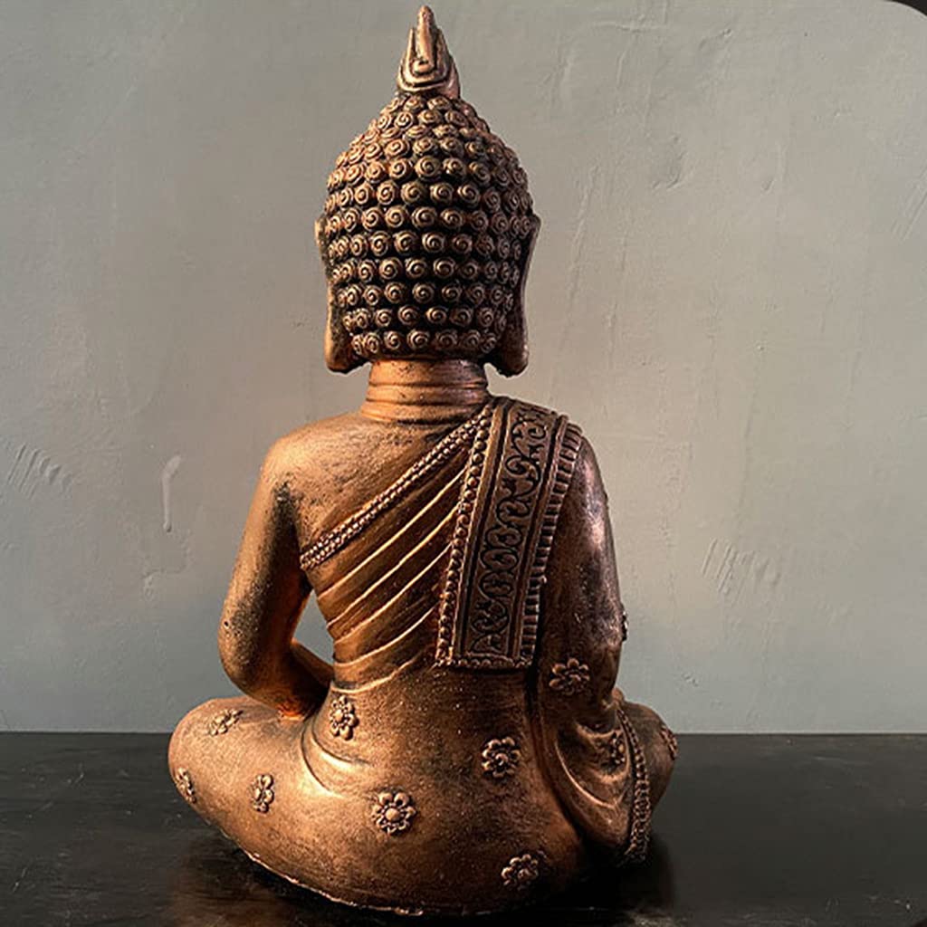 Fenteer Buddha Statue Home Decor Resin Tealight Holder Buddha Figures Room Decor Buddha Candle Holder Garden Sculpture - B