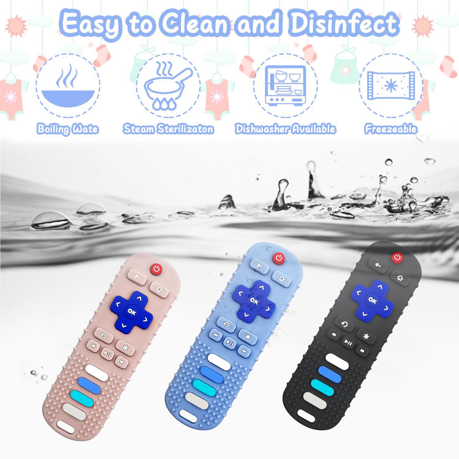 Baby Silicone Teething Toy Cute Chew Toy Remote Control Shape Teethers BPA Free