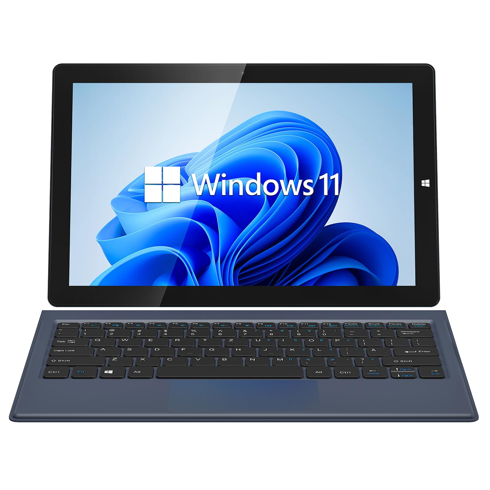 AWOW Detachable 2 in 1 Laptop Touchscreen Windows 11, 8GB RAM 256GB SSD, 10.1" Tablet with Keyboard, Intel Celeron N4120 2.6GHz, 2.4G+5G WiFi, Bluetooth, USB3.0, HDMI, Dual Camera
