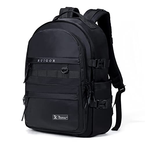 FILLOVE Laptop Backpack-15.6 Inch Computer Backpack with Charger, Water Resistant Teacher Bag Work Backpack with Laptop Compartment for Travel Business College Bookbag, Black