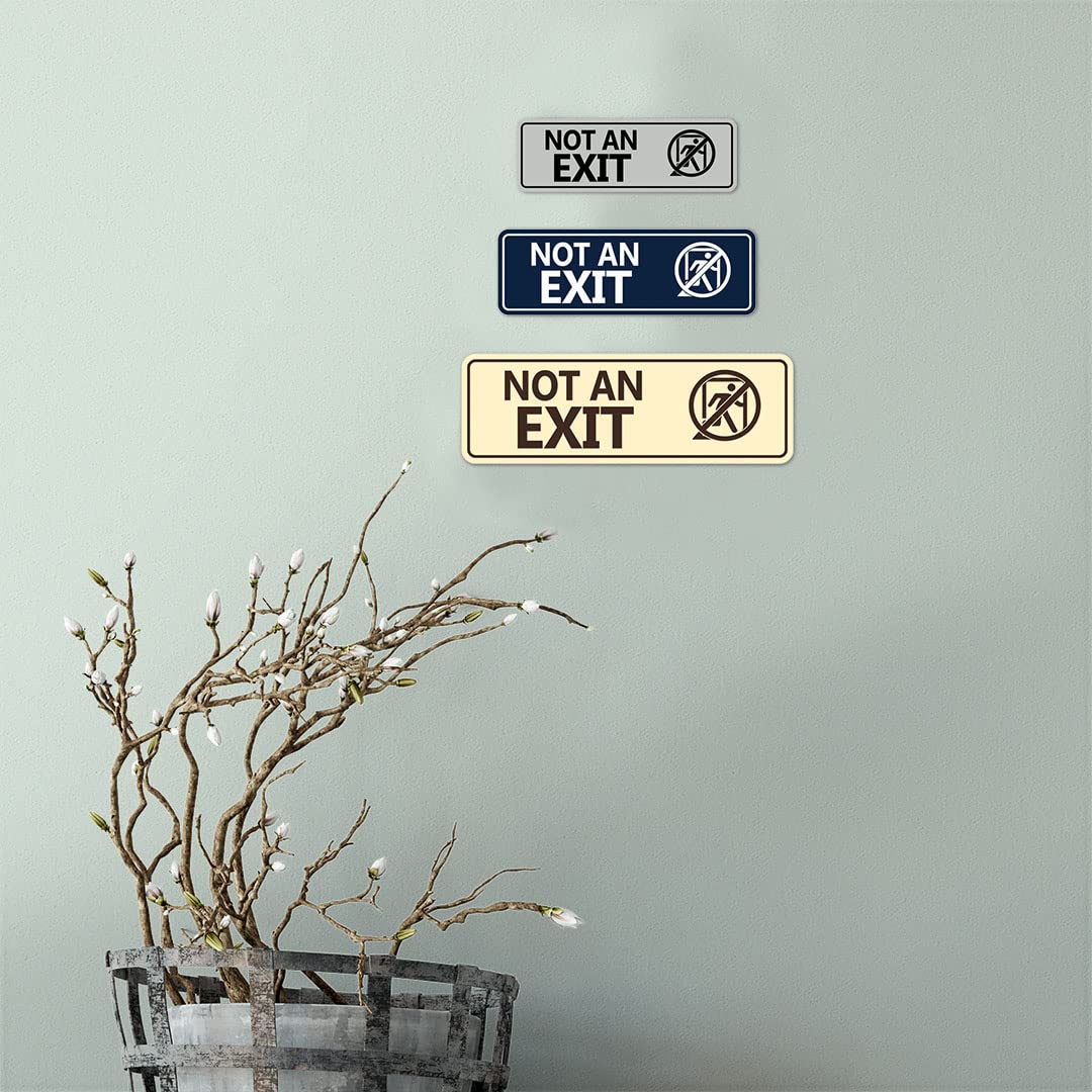 Standard NOT an EXIT (Stick Man) Sign (Brushed Silver) - Small