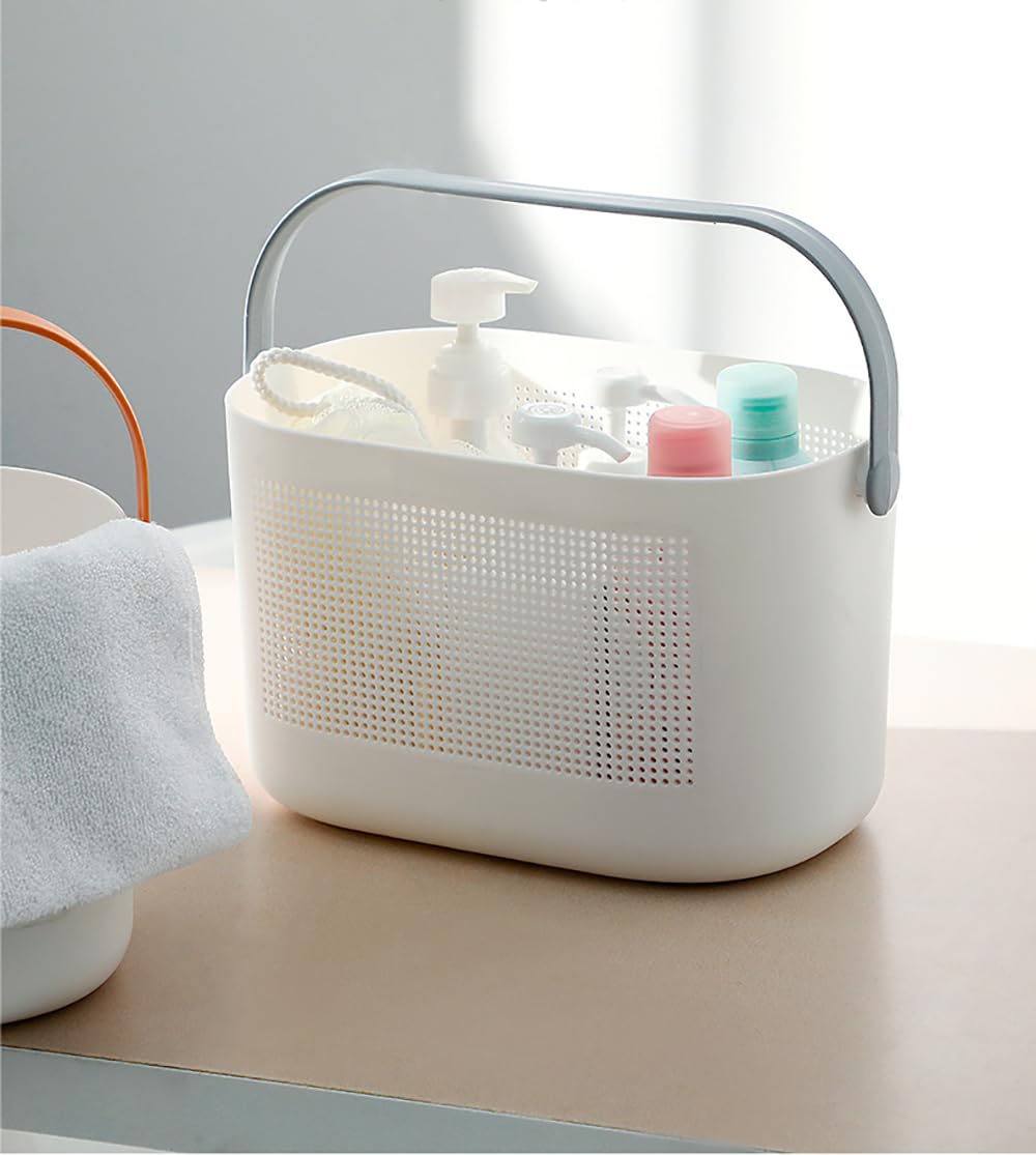kamuavni Cleaning Supple Caddy,Plastic Shower Caddy Tote,Portable Caddy Small, Dorm Bathroom Shower Tote, Mesh Shower Caddy for College, Dorm, Bathroom, Garden, Cleaning Supplies, Gray