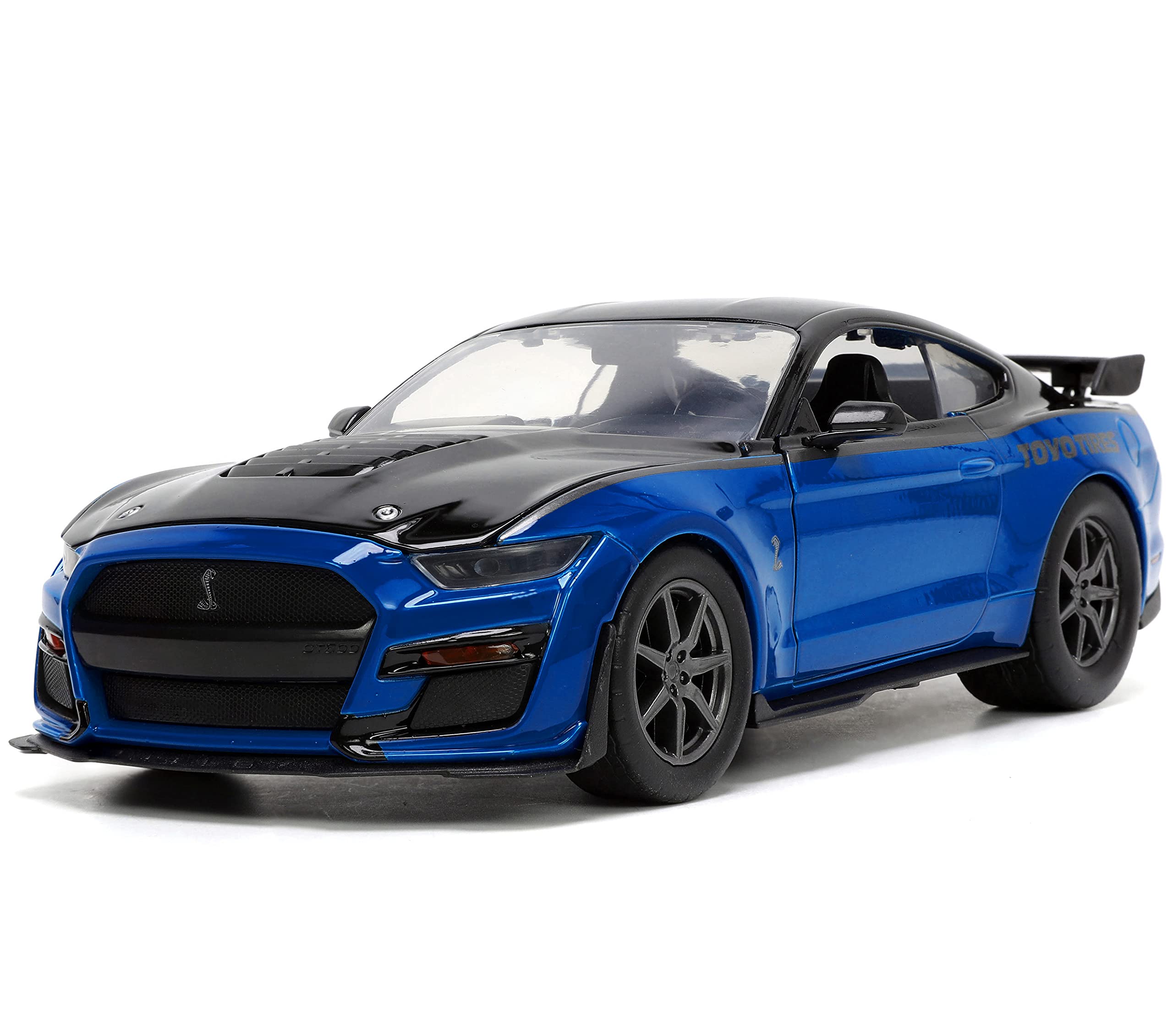 Jada Toys Bigtime Muscle 1:24 2020 Ford Mustang Shelby GT500 Die-cast Car Black Gold, Toys for Kids and Adults