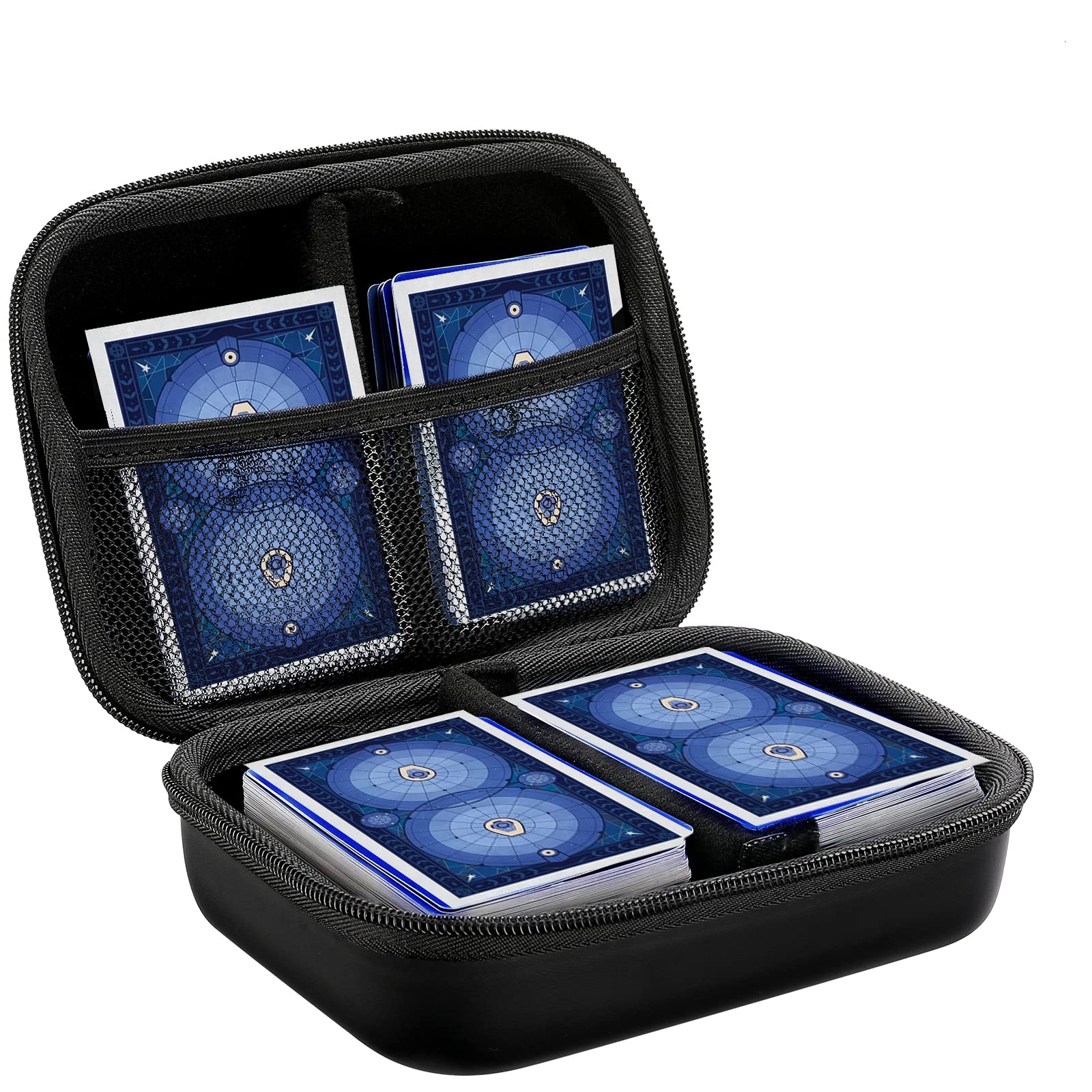 ProCase Trading Card Carrying Case, Playing Card Holder Organizer Fits Up to 400 Cards, Cards Storage Box with 2 Removable Dividers and Hand Strap -Black