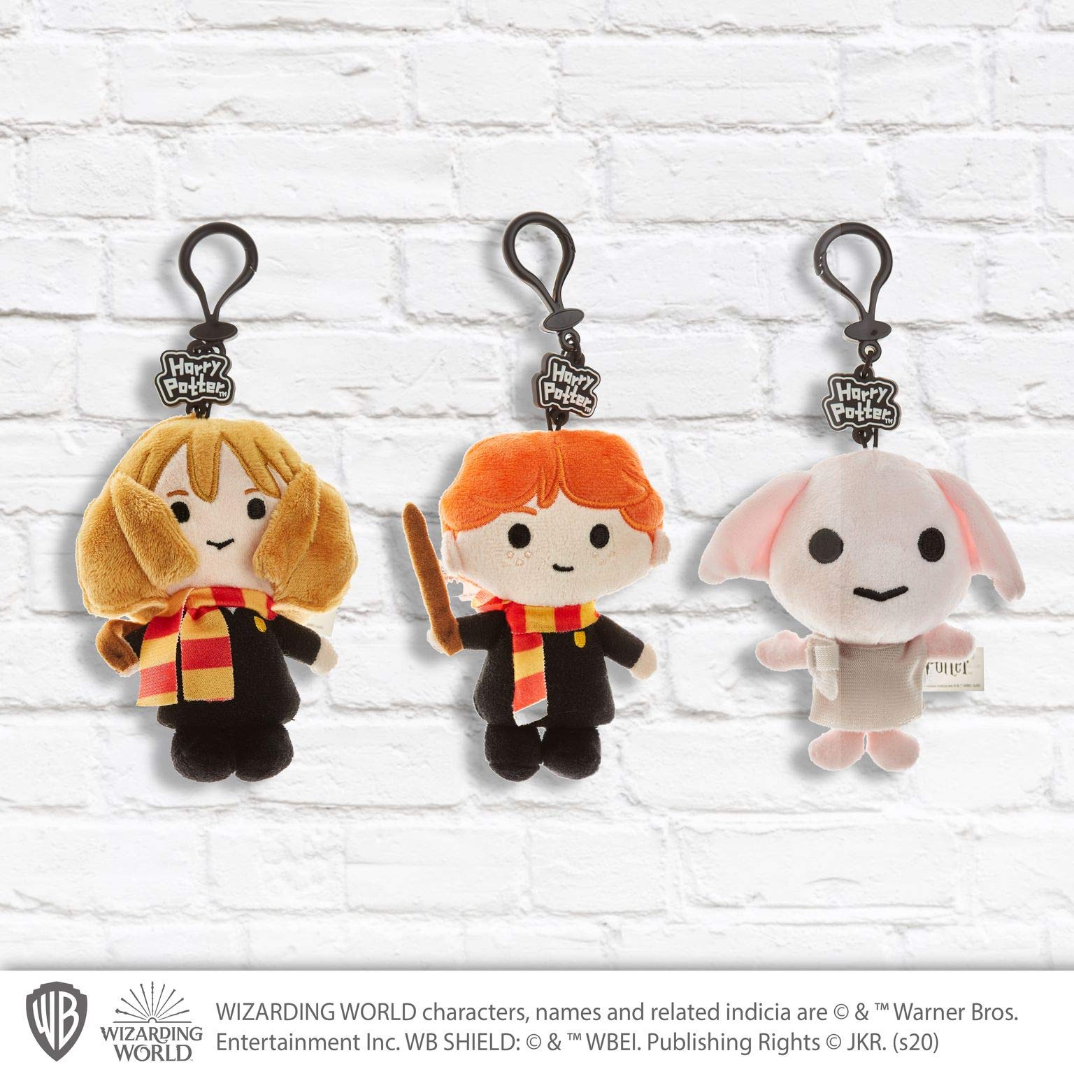 Plush Harry Potter Keychains Set – 3 Washable, Polyester Figures Including Hermione, Ron & Dobby – Harry Potter Gifts, Accessories, Collectibles, Party Favors, Merch by PMI, 4.5 In.