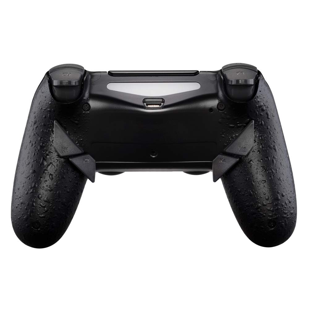 eXtremeRate Textured Black Dawn Programable Remap Kit for PS4 Controller with Upgrade Board & Redesigned Back Shell & 4 Back Buttons - Compatible with JDM-040/050/055 - Controller NOT Included