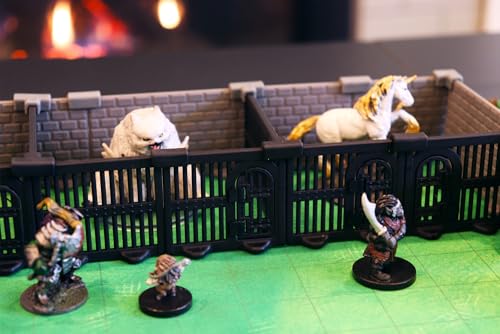 Jail Cells Kit - Mini Dungeon Castle Cavern Terrain for RPGs, Dungeons & Dragons (DND), Pathfinder, War Gaming, and More! by DCD (24+pcs, 0.6sqft, 4rooms)