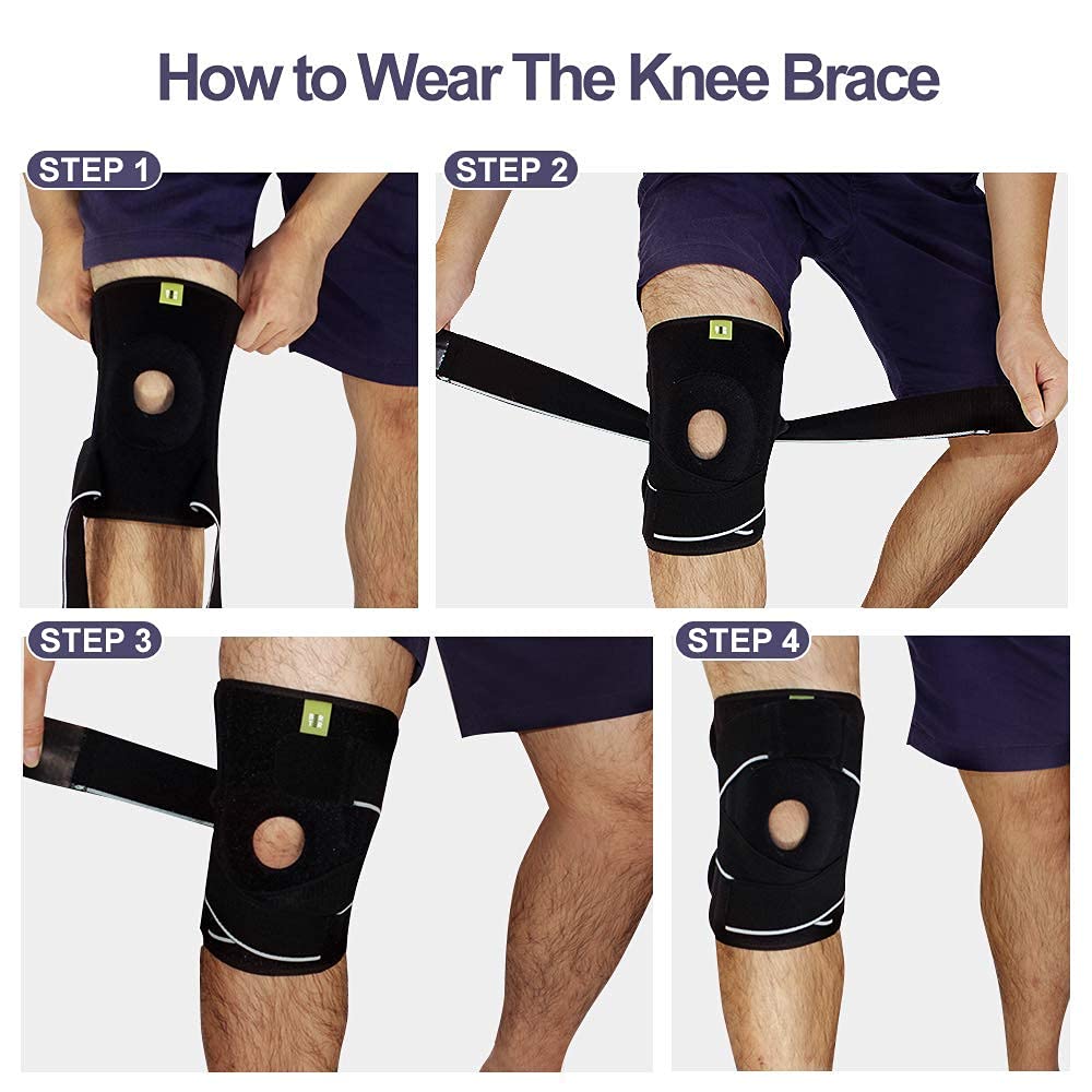 BERTER Knee Brace Support for Relieves Meniscus Tear Knee Pain ACL MCL Arthritis, Men Women Open Patella Knee Pad for Running Basketball
