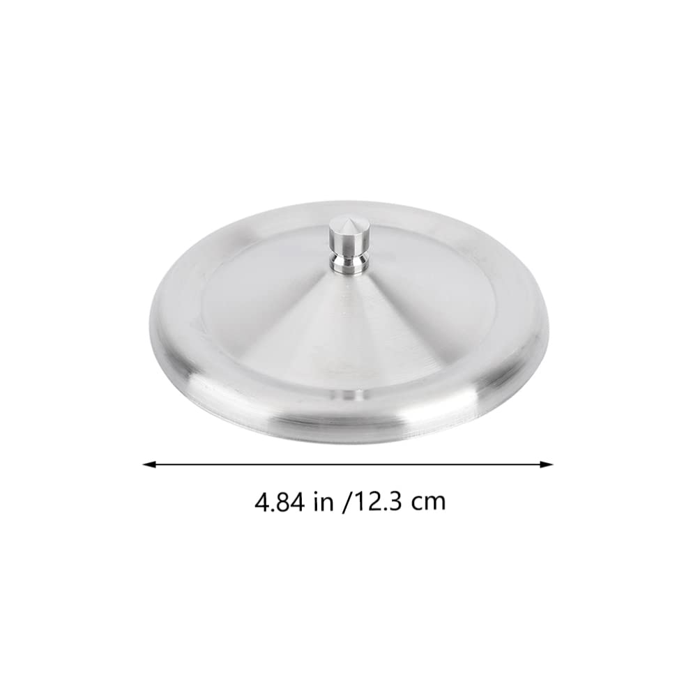 Cabilock 2 Pcs Stainless Steel Water Coffee Tea Cup Lid Cover Mug Seal Cap Beverage Drinking Cup Lid Cover for Home Kitchen Silver 12.3cm