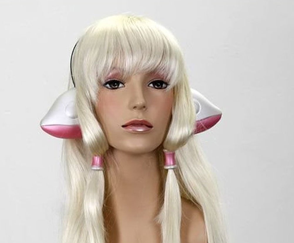 Happylifehere White Pink Hair Band Set Maid Ears Hand Made Anime Cosplay Prop Gift