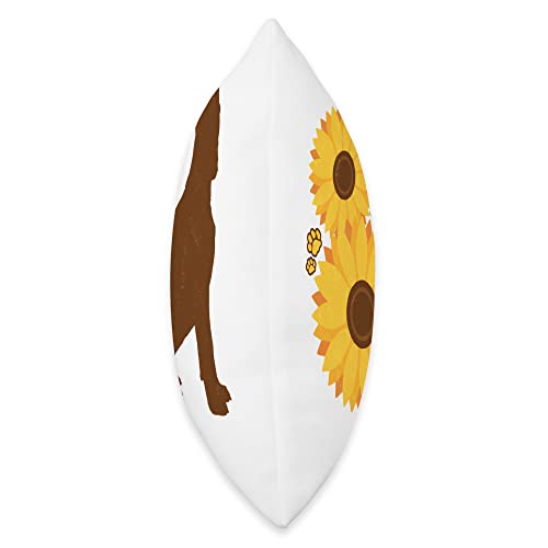 Doberman Gift for Women & Mom Sunflower Dog Mom-Dobie Doberman Throw Pillow, 18x18, Multicolor