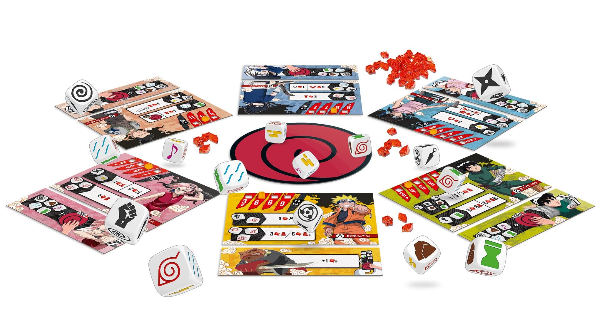 Japanime Games Naruto Ninja Arena Complete Set | from The Creator of 7 Wonders Duel | Epic Roll and Clash Ninja Action | 1-4 Players | Ages 10+ | 15-30 Min Play Time | Includes Bonus Characters