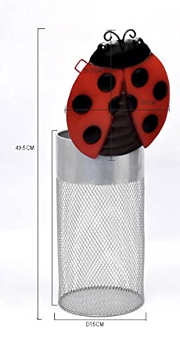Eden's Circles Ladybug In-Ground Worm Composter (Galvanized Metal, Black/Red)
