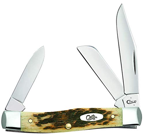 Case Medium Amberbone CV Stockman Pocket Knife, Chrome