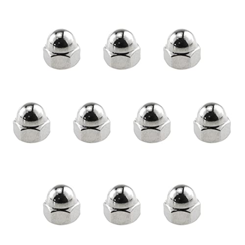 E-outstanding 10pcs Stainless Steel Hex Acorn Cap Nut Decorative Round Head Cover Dome, 1/4-20