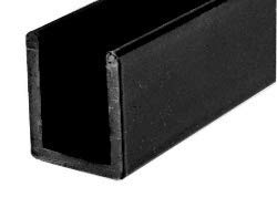 Brixwell SDCD38BL-CCP36 Black 3/8" Fixed Panel Shower Door Deep U-Channel - 36"