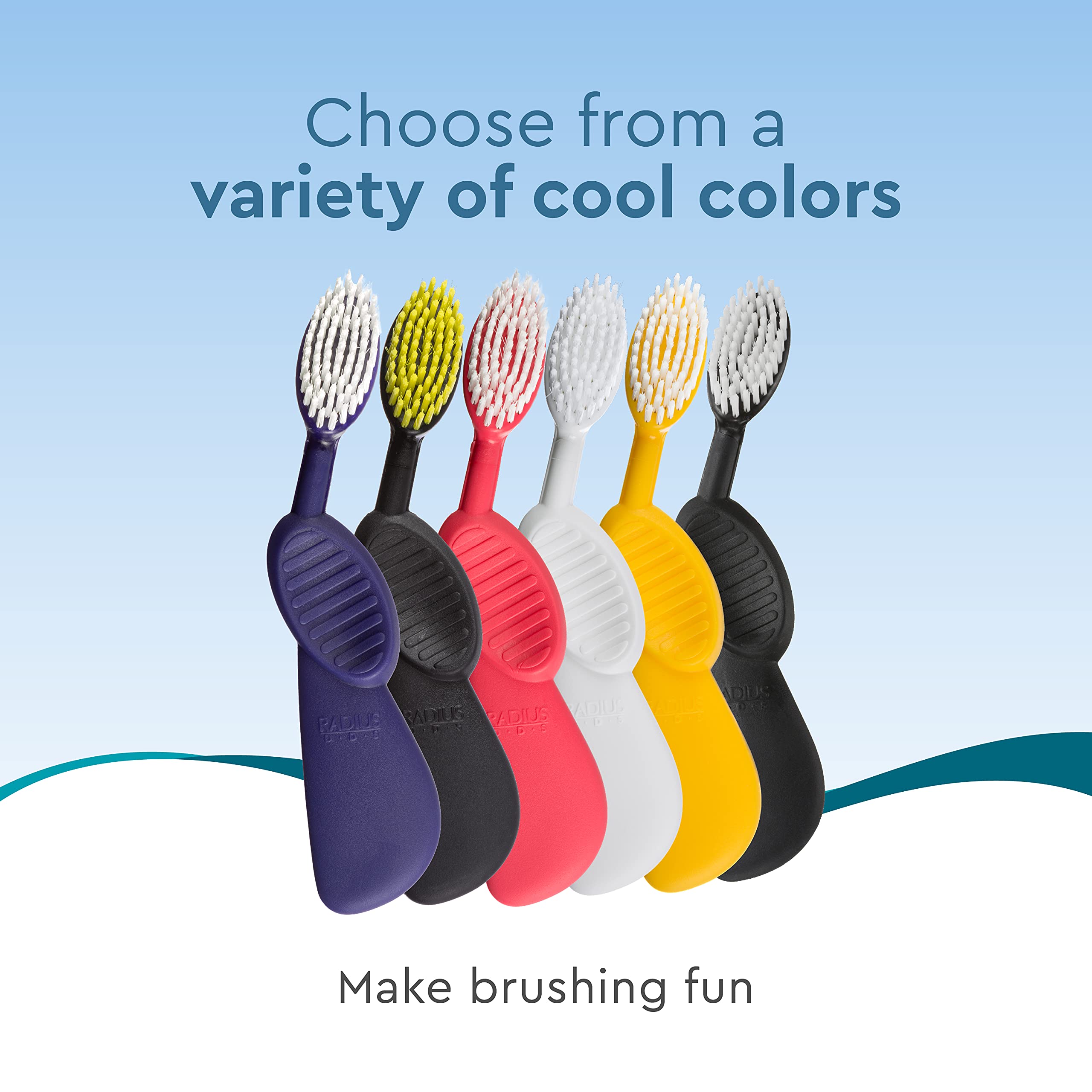 RADIUS Flex Brush with Soft Bristles Toothbrush BPA Free & ADA Accepted Designed to Improve Gum Health & Reduce Issues - Right Hand - Black/Green - Pack of 1