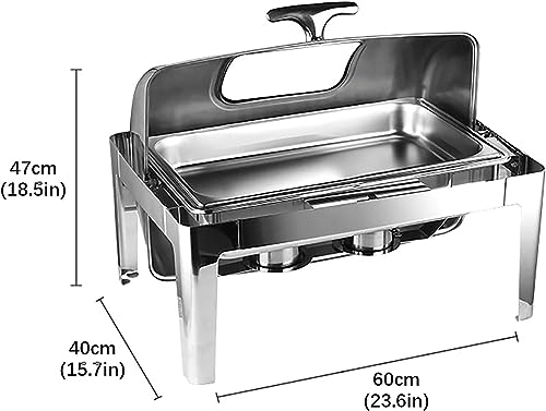 Electric Buffet Server,Food Warmer Tray, Adjustable Temperature, Portable Chafing Dish, Catering Buffet Serving Tray,Stainless Steel Material,uitable for Hotels, Restaurants, Parties