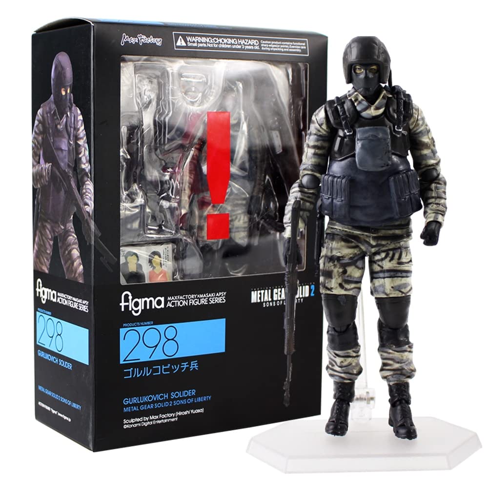 Nmomoytu Sons of Liberty Figma 298 Gurlukovich Solider Snake Movable Figurine Action Figure Collectible 15cm