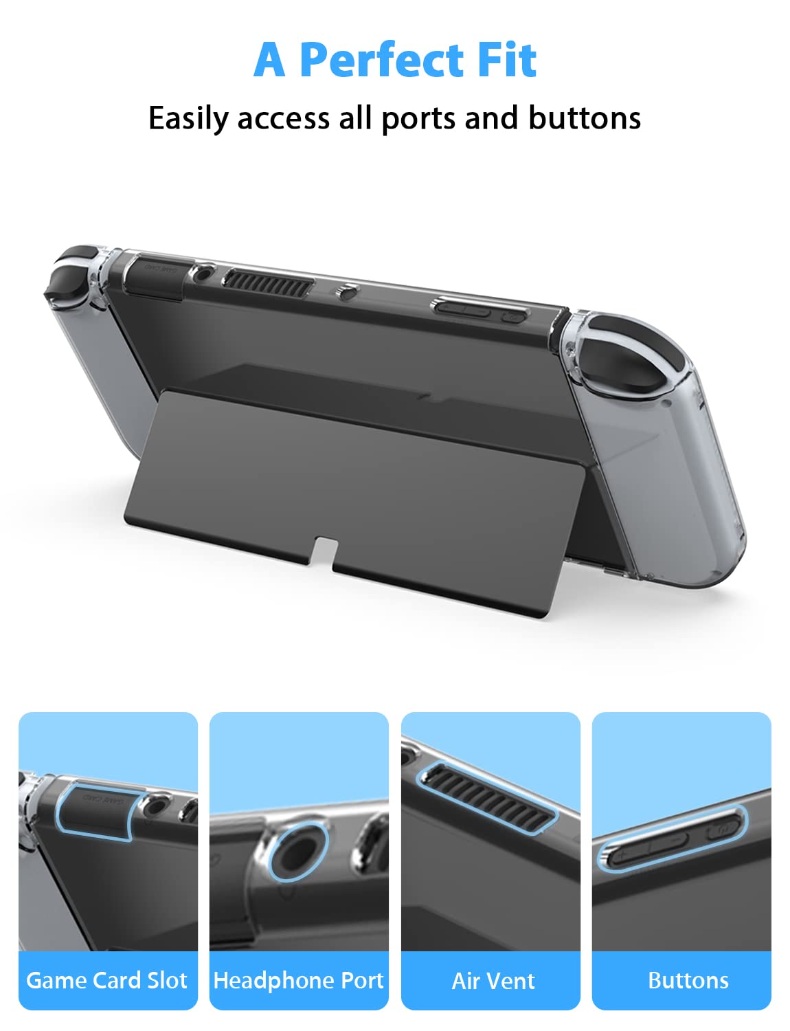 NexiGo Carrying Case and Game Accessories Kit for Nintendo Switch OLED, Game Accessories Bundle with Protective Case, Joystick Cap, Screen Protector (Sunset)