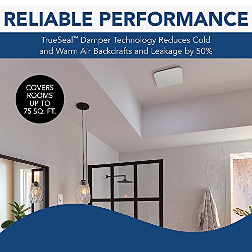Broan-NuTone AER80K Roomside CleanCover Bathroom Ventilation Exhaust Fan, 80 CFM, 0.7 Sones, White