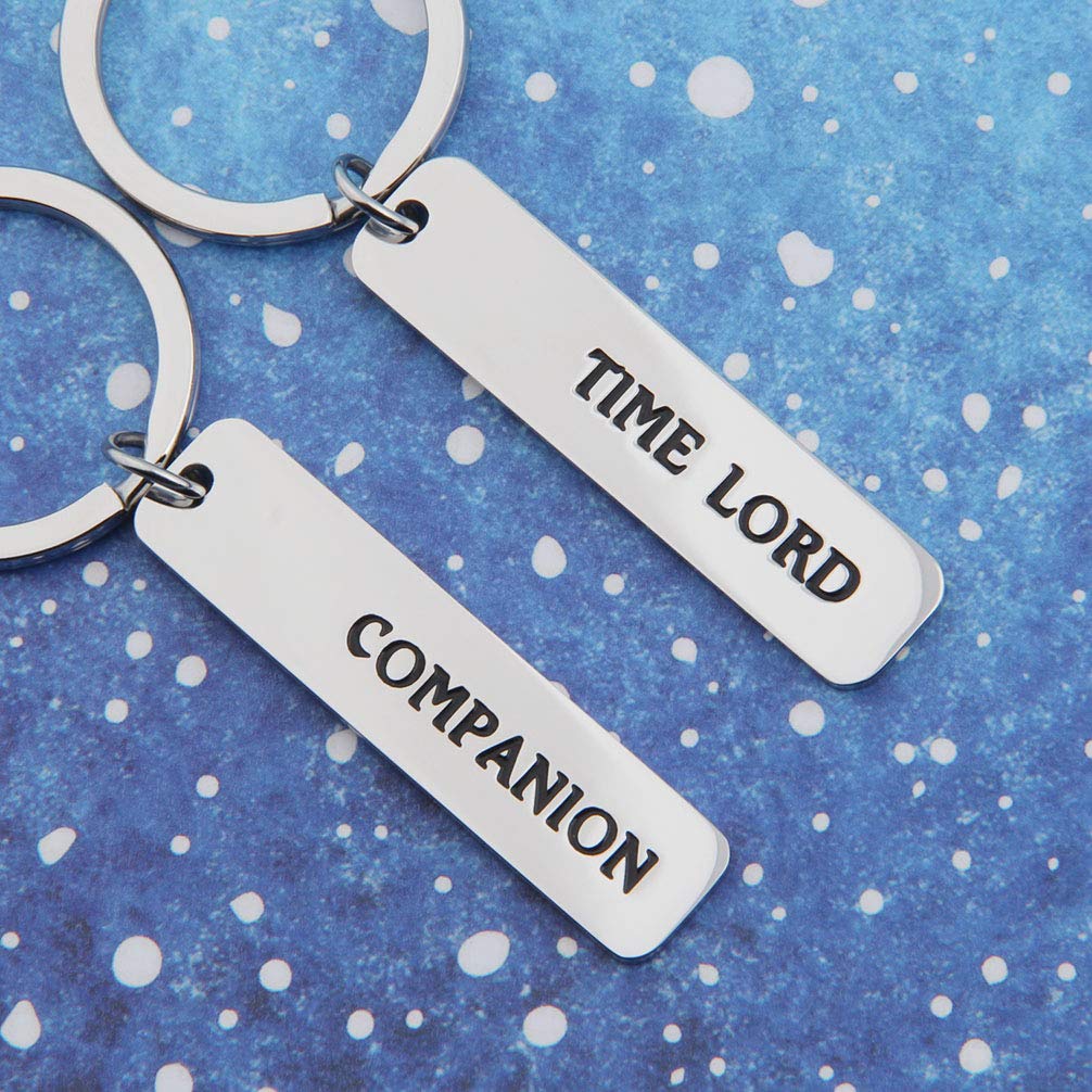 bobauna Time Lord Companion Keychain Set Gift For Fans BFF Couple (time lord companion)