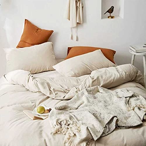 ETDIFFE Beige Comforter Set Queen Size, 3 Piece Aesthetic Modern Bedding Set - Soft & Lightweight All Season Microfiber Down Alternative Bed Comforter with 2 Pillow Shams for Women Men