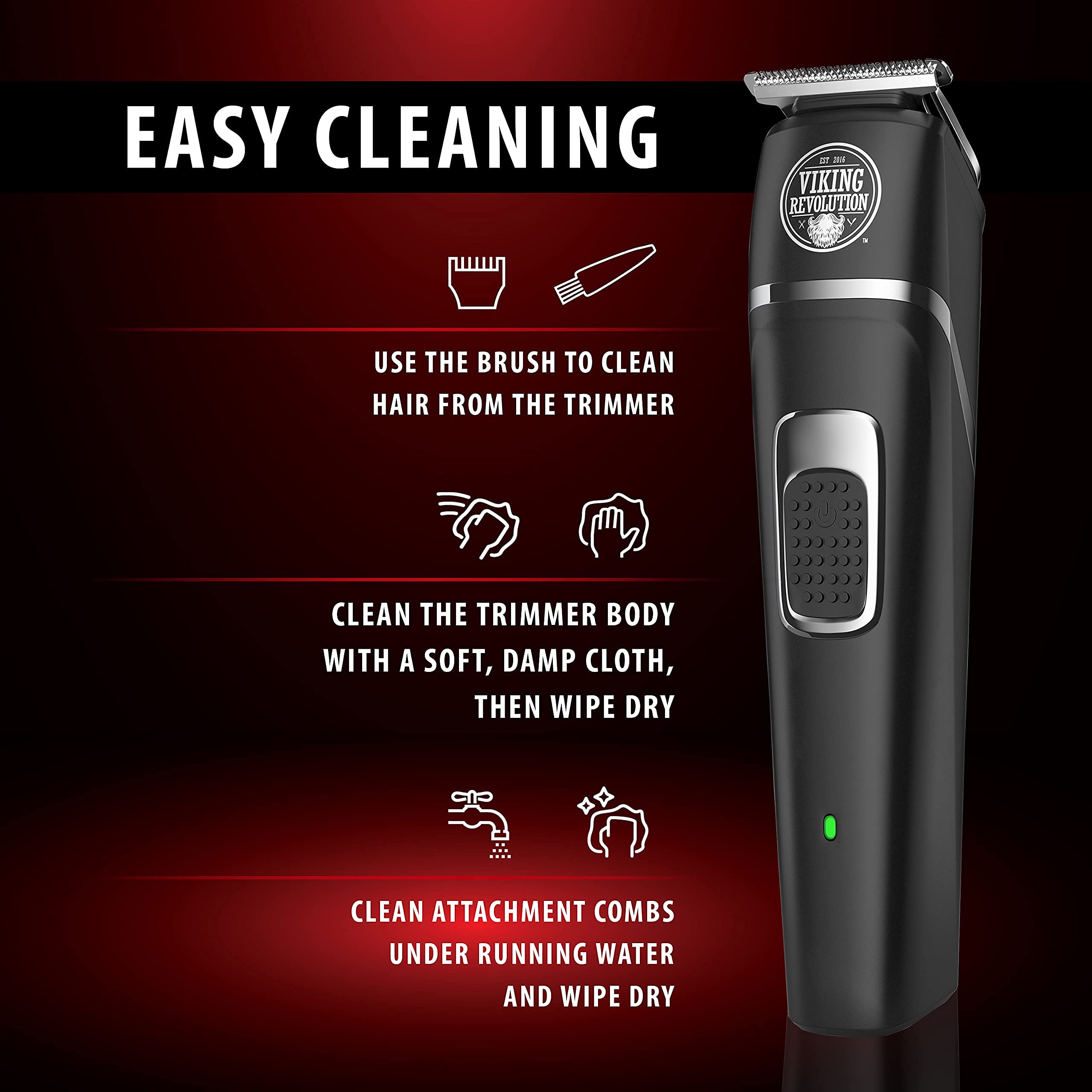 Beard Trimmer for Men - Mens Electric Razor, Hair Clippers for Beard. Adjustable and Portable Beard Grooming Kit for Men.