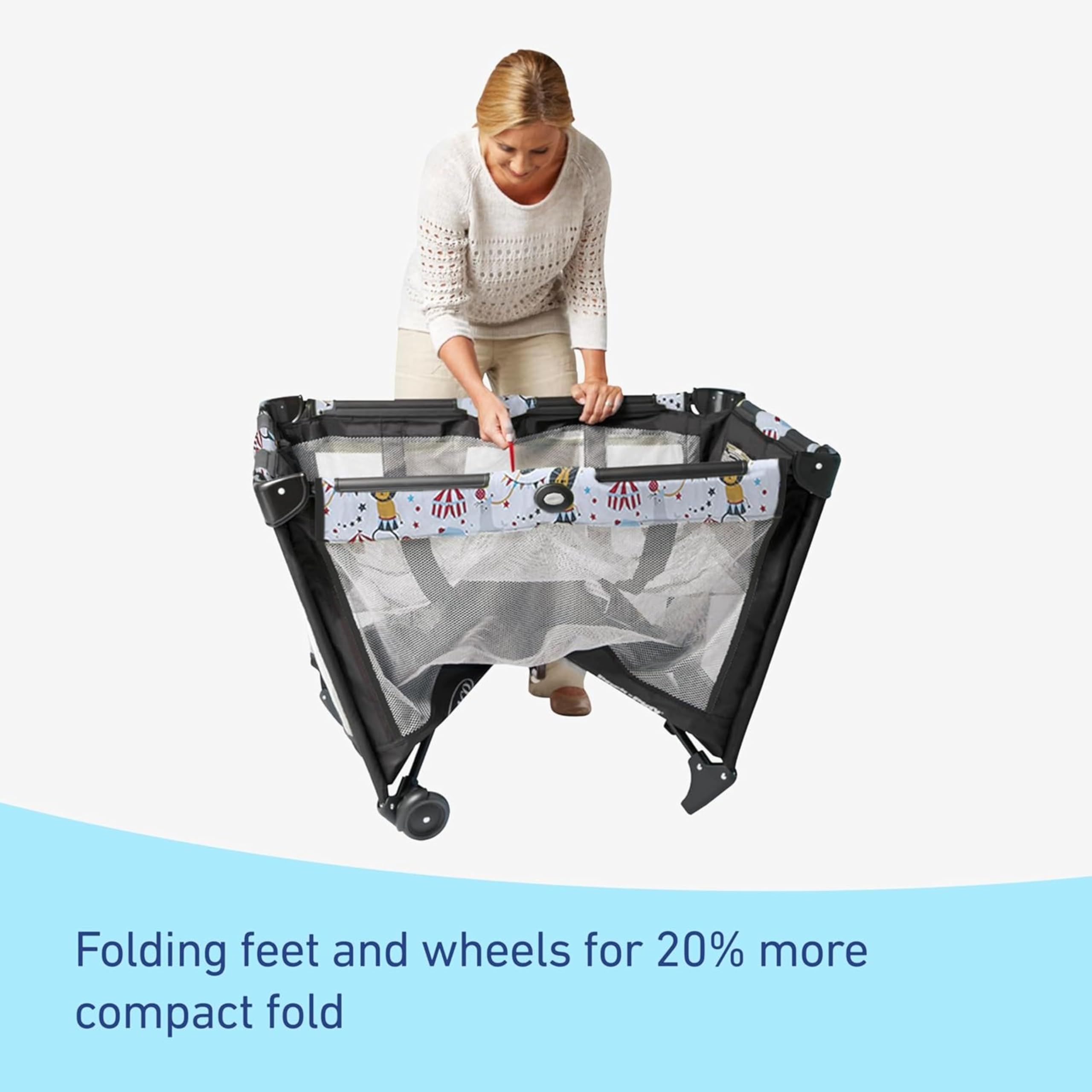 Graco Pack n Play Portable Playard, Reign with Compact Fold and Mesh Storage