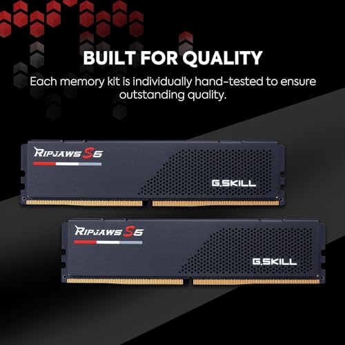 G.SKILL Ripjaws S5 Series (Intel XMP 3.0) DDR5 RAM 32GB (2x16GB) 5600MT/s CL36-36-36-89 1.20V Desktop Computer Memory UDIMM - Matte Black (F5-5600J3636C16GA2-RS5K)