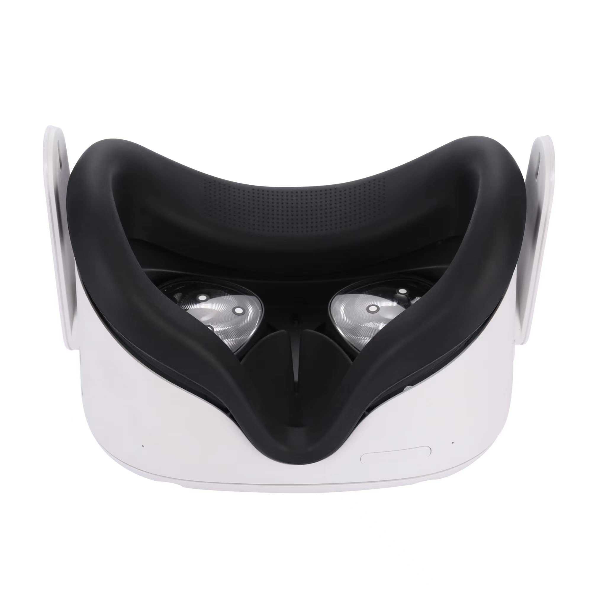 VR Silicone Face Covers Compatible with Oculus Quest 2,Light-Thin VR Face Pads,Waterproof Anti-Dirty Replacement Facial Cushion VR Pads Accessories(Black)