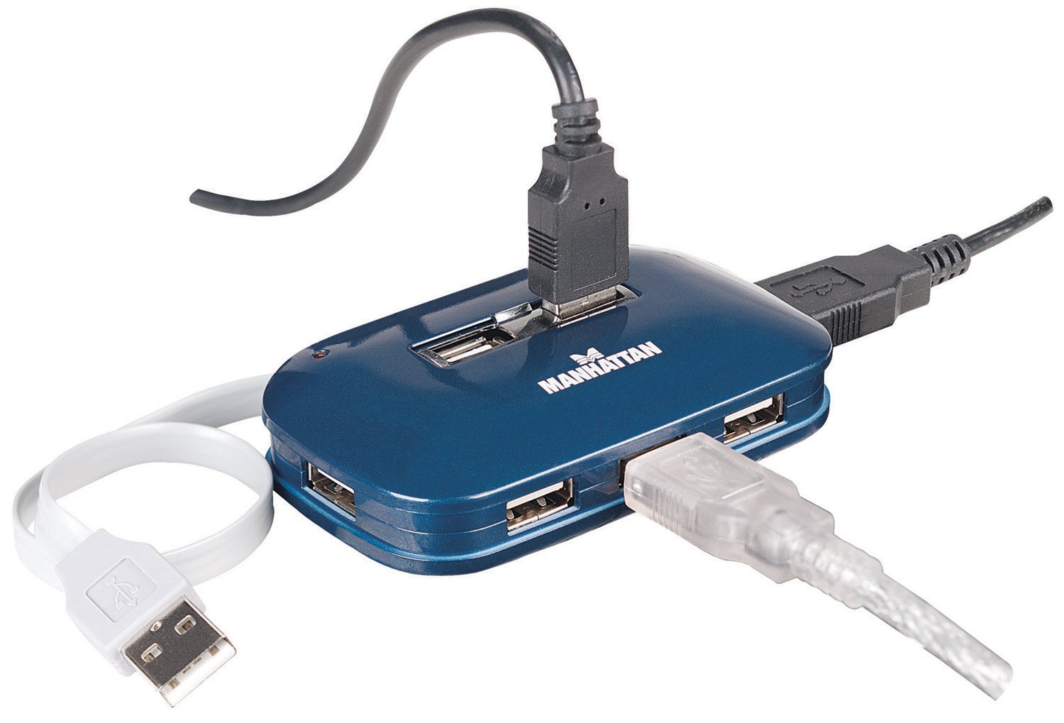 Manhattan 7-Port USB 2.0 Ultra Hub, Plug and Play C Windows and Mac Compatible (161039)