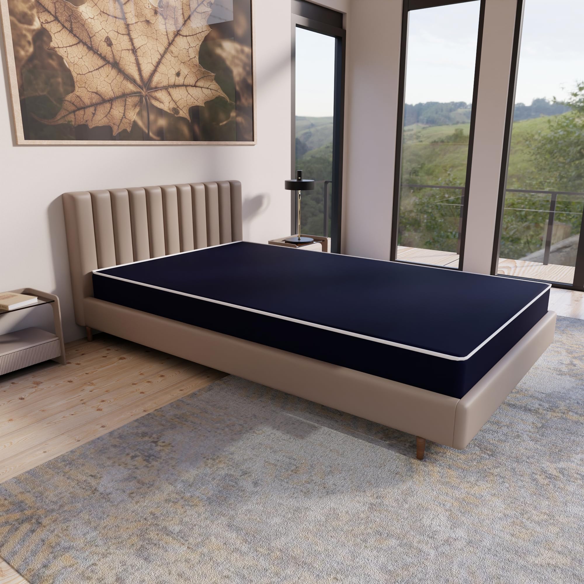 Mayton, 5-Inch Medium Firm Water-Resistance Foam Vinyl Mattress, Easy to Clean, Comfortable & Noise Free, Full