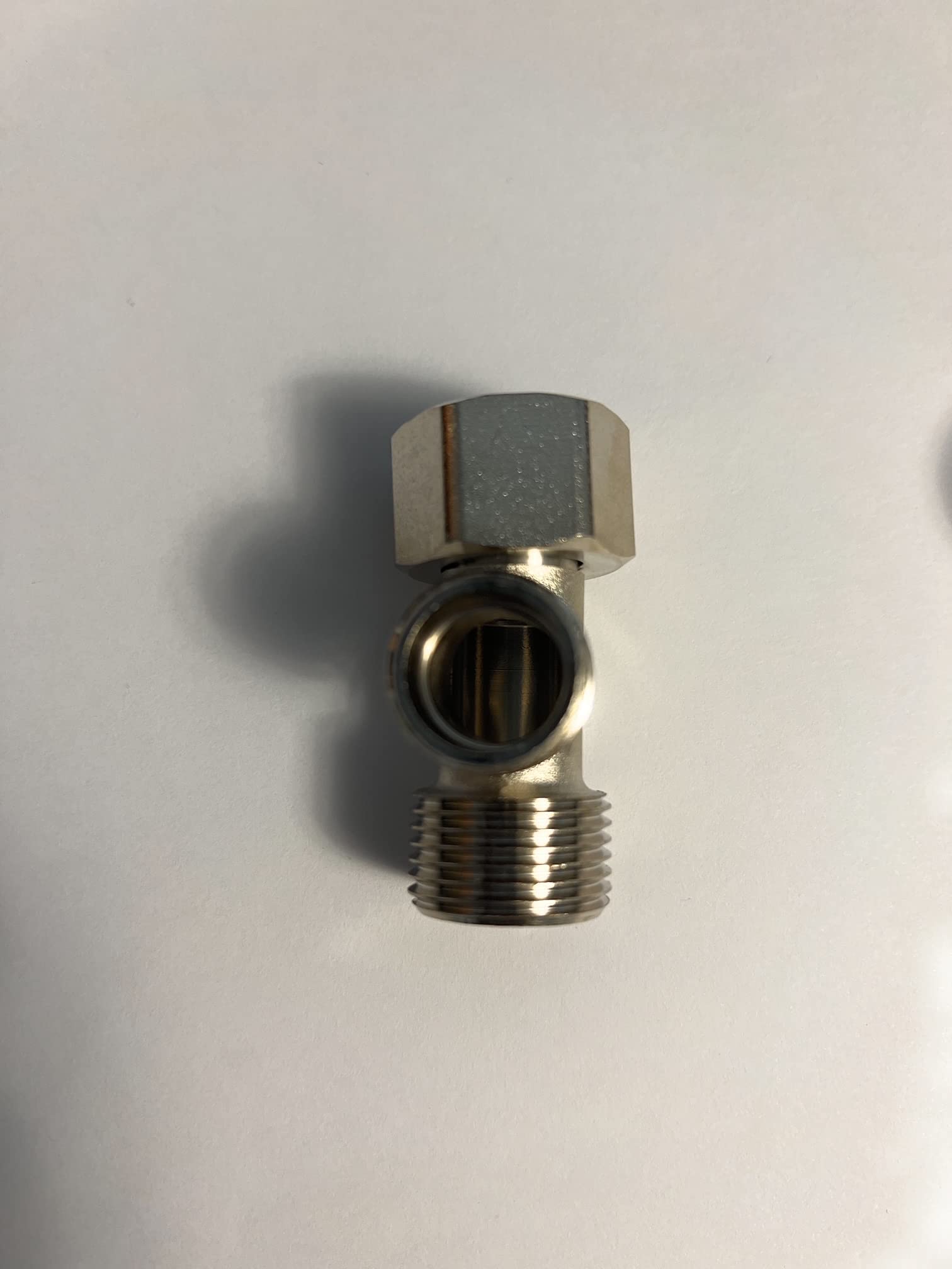 SOLID Metal Brass T-adapter, 3-way Tee Connector for Handheld Bidet 15/16" and G 1/2 Polished Nickel