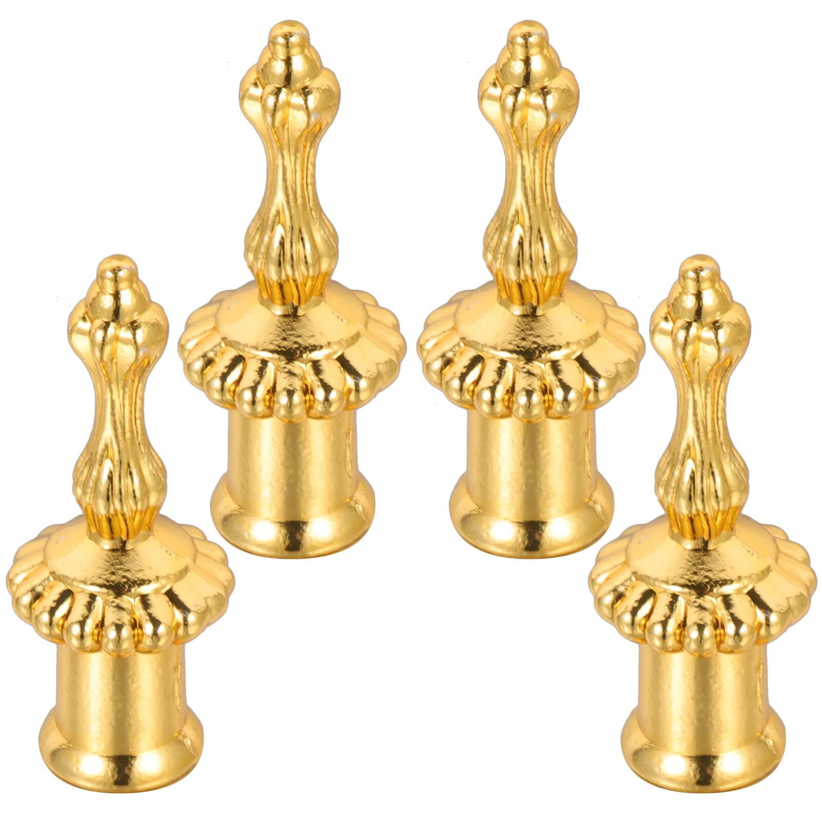 Beaupretty Gold Knobs Lamp Finial Cap Replacement 4pcs Gold Metal Knob Lamp Shade Finial Decoration Lamp Finials Lighting Accessories for Chandelier Table Floor Lamp Crystal Table Lamp