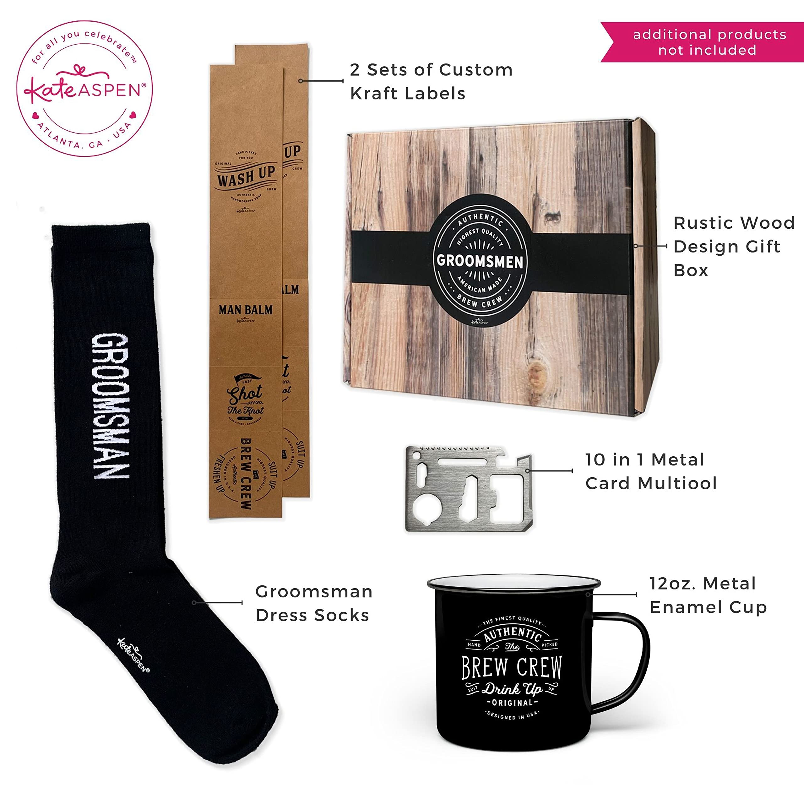 Brew Crew Groomsman Gift Box Kit - Groomsmen Proposal Gift Set Perfect for Bachelor Party or As a Thank You at The Wedding