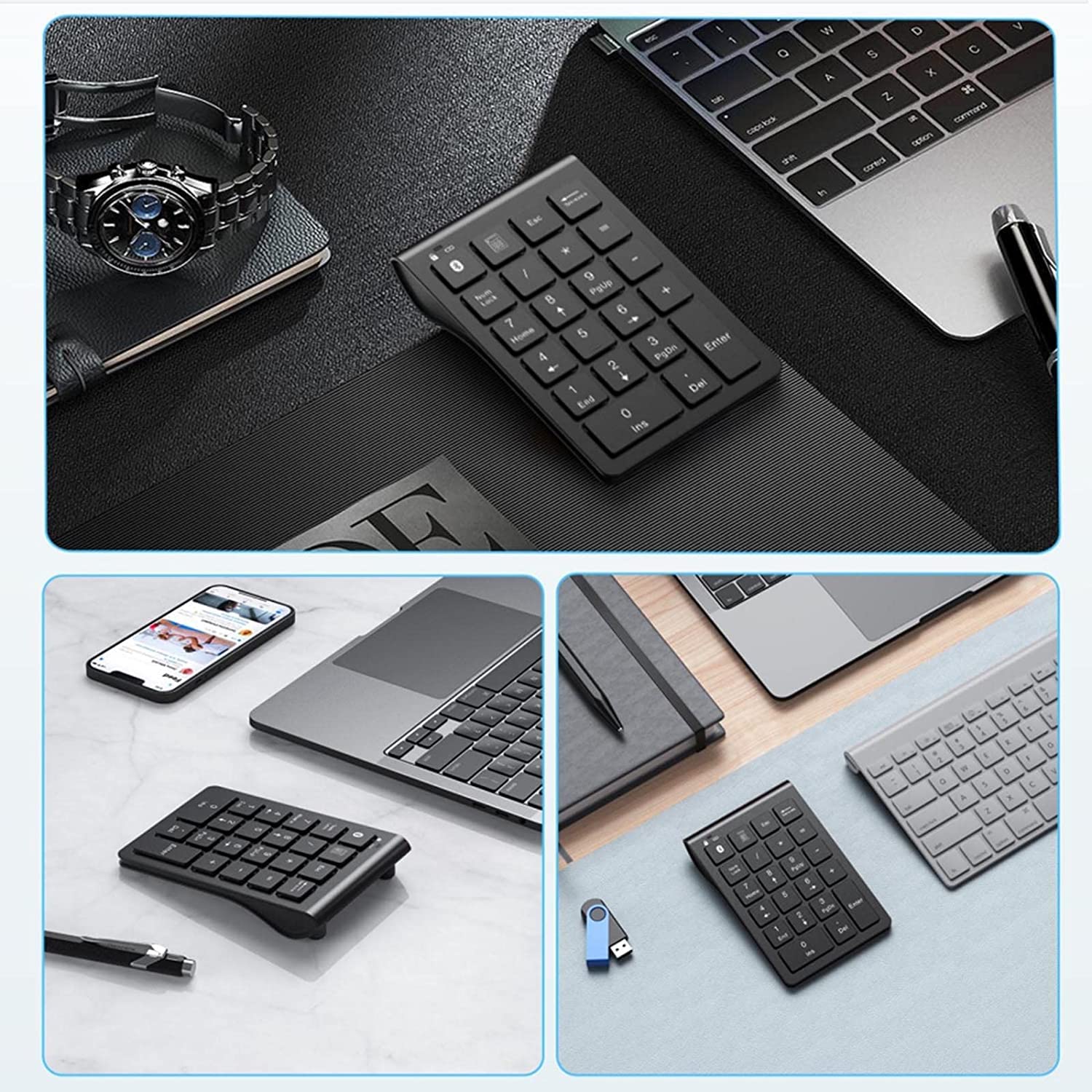 Bluetooth Number Pad for Laptop, Acedada Wireless Number Pad, USB C Rechargeable, 22-Keys Bluetooth 10 Key Numeric Keypad for Laptop, Computer, Mac, MacBook Air/Pro, iPad, Windows