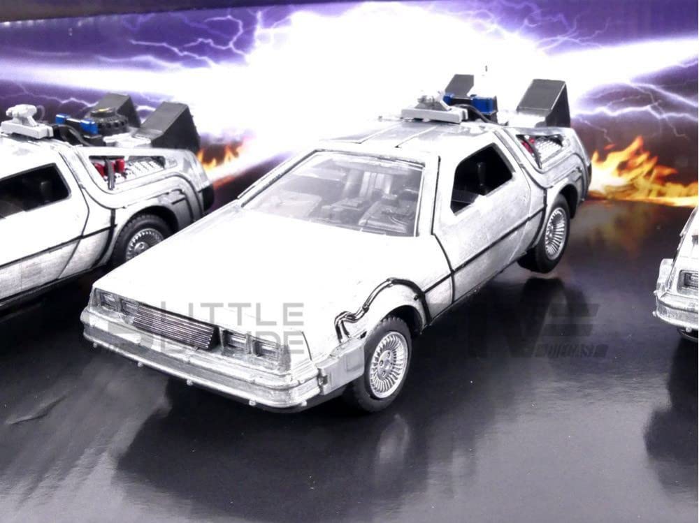 Back to The Future 1:32 Time Machine 3-Pack Die-Cast Cars, Toys for Kids and Adults