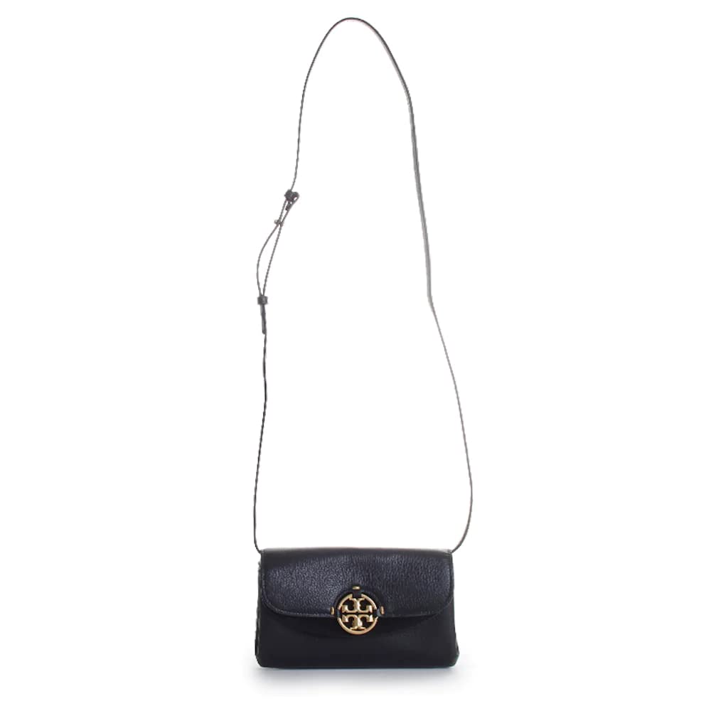 Tory Burch Womens Miller Leather Crossbody Shoulder Handbag Brown Small